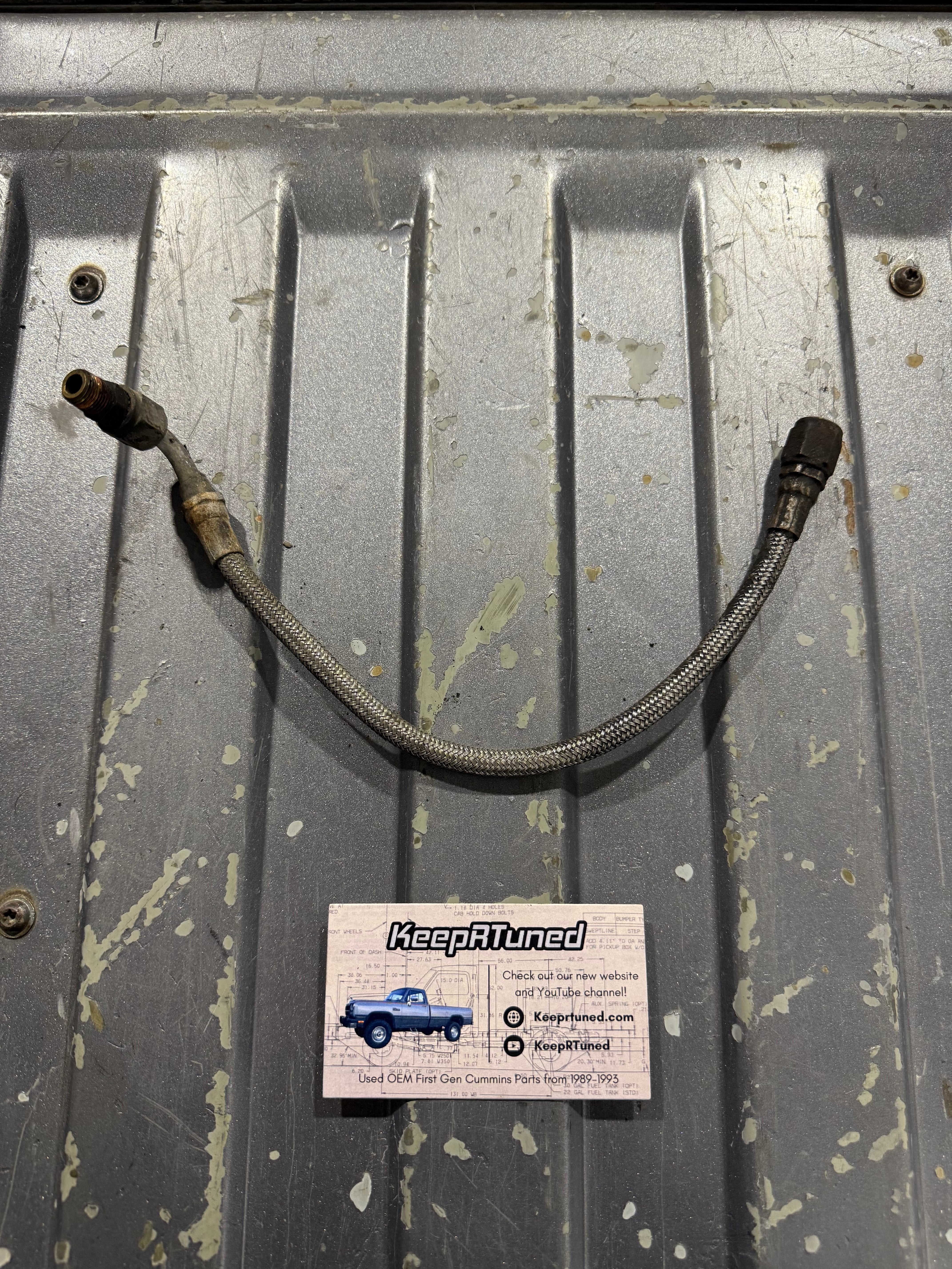 Power Steering / Vacuum Oil Feed Fill Line 91.5-93 Dodge Ram 1st Gen C ...
